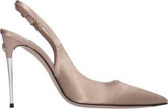 Dolce & Gabbana Femme, Chaussures, Rose, Taille: 36 EU Escarpins Slingback en Satin Lollo