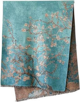 GFM Ch&acirc;le ch&acirc;le en laine m&eacute;lang&eacute;e cachemire pour lautomne et lhiver (PWSHL), Px-Gogh-Fleur damandier, L