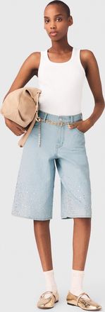 Maje Bermuda Avec Strass - Bleu - Maje