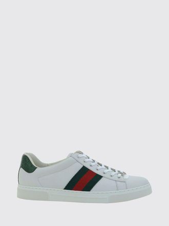 Gucci Baskets Ace en cuir de veau lisse avec d&eacute;tail Web
