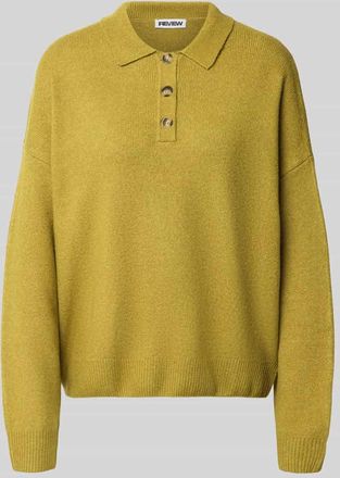 Review Oversized Strickpullover mit Polokragen
