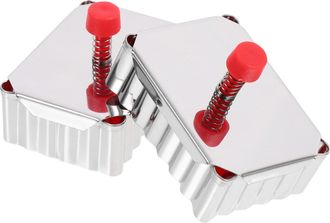 UPKOCH 2 Stücke Presse Keksform Dekoriert Kekse Laib Brotpfanne Kuchenschablone Quadratisch Edelstahl Formen Lebensmittelringe Kochringe Mousse Und Gebäck Ba