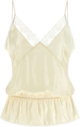 Magda Butrym Femme, Tops, Beige, Taille: 36 FR 08 Shiny Satin Top