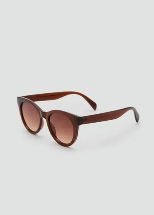 Mango Lunettes de soleil monture ronde marron - Femme - Taille unique - MANGO