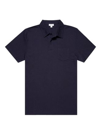 Sunspel Riviera plain polo shirt - Bleu