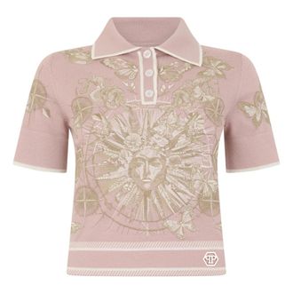Philipp Plein Polo Shirt Butterfly Tattoo - - Tops - Damen - Rosa - M