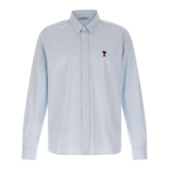 Ami Homme, Chemises, Bleu, Taille: XL Chemise Boutonn&eacute;e De Coeur