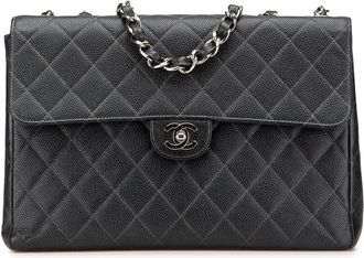 Chanel Hobo Bags - Jumbo Quilted Caviar Single Flap - Gr. unisize - in Schwarz - f&uuml;r Damen