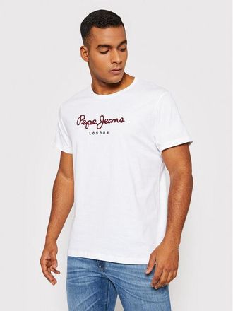 Pepe Jeans London T-Shirt Eggo PM508208 Wei&szlig; Regular Fit