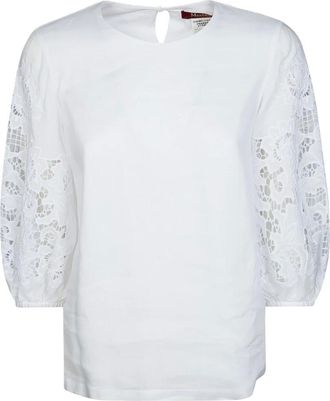 Max Mara Femme, Blouses et Chemises, Blanc, Taille: 38 FR Blouses
