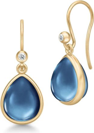 Julie Sandlau Femme, Accessoires, Jaune, Taille: ONE Size Boucles dOreilles Bleu Saphir avec Accent en Cristal