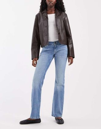 Lee Jessica jean bootcut slim fit d&eacute;lavage moyen-Bleu