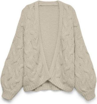 Vero Moda Strickjacke VMMAYBE LS OPEN CABLE CARDIGAN NOOS Kunstfaser, mit Zopfstrickmuster
