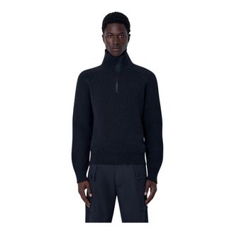 Margaret Howell High Neck Wool Zip Sweater - - Knitwear - Herren - Schwarzk - M