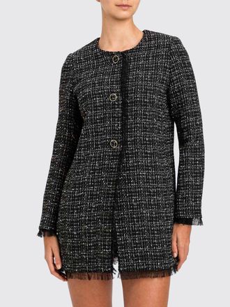 Twinset Kurze Tweed-Jacke mit Rundhalsausschnitt und Fransenr&auml;ndern