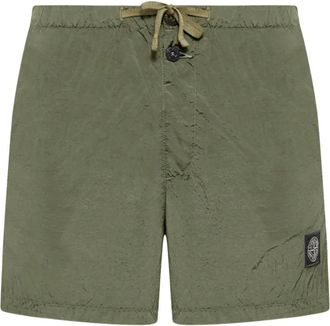 Stone Island Homme, Shorts, Vert, Taille: S Short &agrave; patchs brod&eacute;s