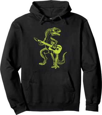 Seembo Dinosaurier spielt Gitarre Tier Gitarrist Rockmusiker Pullover Hoodie