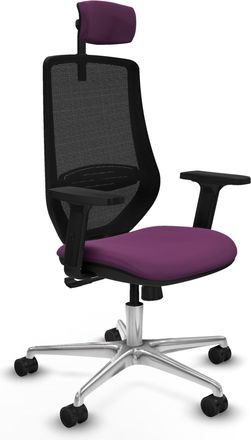 Piqueras y Crespo B&uuml;rostuhl mit 2D-Armlehnen, h&ouml;henverstellbarer Lendenwirbelst&uuml;tze und h&ouml;henverstellbarem Kopfteil, Neigungs- und Neigungsverstellung, ausgestattet mit