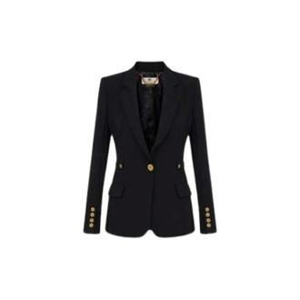 Elisabetta Franchi Femme, Vestes, Noir, Taille: 44 FR Veste Tailleur