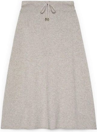 Fiorella Rubino Femme, Jupes, Beige, Taille: 36/38 FR Jupe en maille avec cordon de serrage