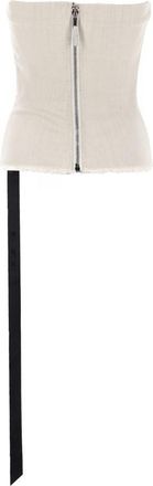 Rick Owens Denim Bustier Tank Top - White