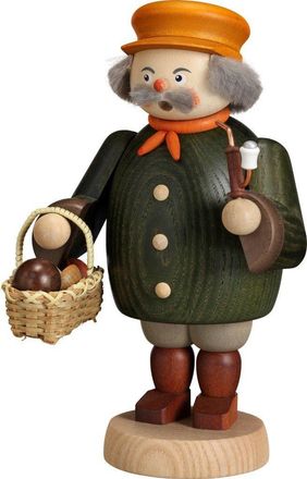 Seiffener Volkskunst | R&auml;ucherm&auml;nnchen Erzgebirge | Gem&uuml;tliche Typen 19 cm | R&auml;ucherfigur | Erzgebirgische Volkskunst | 12664 | Pilzsammler
