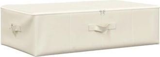 vidaXL Boîte de Rangement Coffre de Rangement Pliable Organisateur Conteneur Stockage Chambre Maison Intérieur Tissu 70x40x18 cm Crème