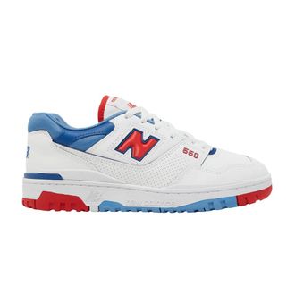 New Balance Homme, Chaussures, Blanc, Taille: 45 EU Baskets Blanc True Red Atlantic Blue