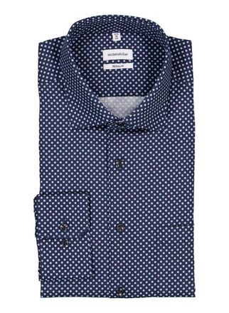 Seidensticker Seidensticker Herren Hemd blau gemustert