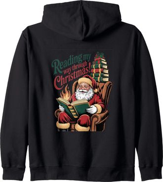 Mapanoli Design Ich lese Meinen Weg durch Weihnachten - Book Lover Santa Kapuzenjacke