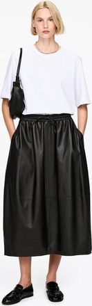 Arket Lederrock Mit Barrel-Schnitt -Schwarz