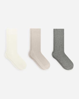 Arket Gerippte Socken Aus Supima-Baumwolle 3er-Pack -Beige