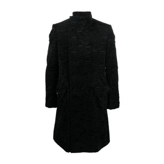 Balmain Astrakan Mantel - - Coats - Herren - Schwarzk - M