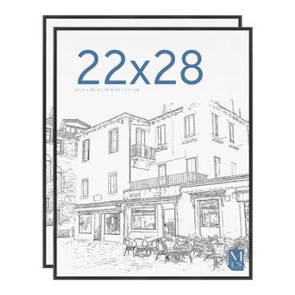 MCS Original Foundation Posterrahmen, 55,9 x 71,1 cm, Schwarz, leicht, gro&szlig;er Bilderrahmen zum vertikalen und horizontalen Aufh&auml;ngen an der Wand f&uuml;r Fotos