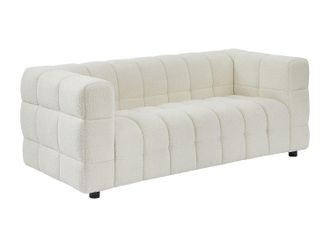 Vente-Unique Pascal Morabito-Sofa 2-Sitzer - Boucl&eacute;-Stoff - Elfenbeinfarben - LERICI