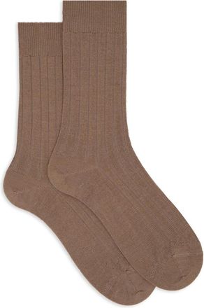 Gallo Gallo, Homme, Sous-v&ecirc;tements, Beige, Taille: M Calze corte lana a coste tinta unita
