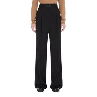 Max Mara High-Waist Wollhose - - Trousers - Damen - Schwarzk - XL