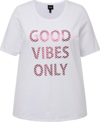 Ulla Popken Damen cool Vibes only T-Shirt, Schneeweiß, 46-48