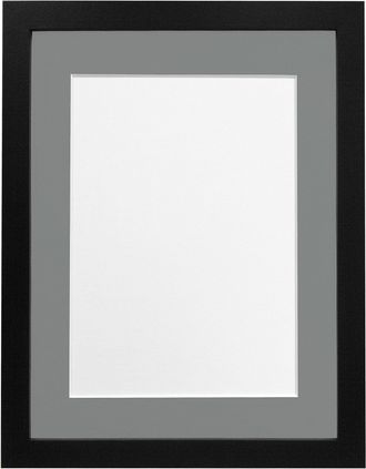 Frames by Post Frames By Post Schwarz Foto Bild Poster Rahmen mit dunklem Grau Passepartout, holz, 25mm Frame, 60 x 80cm For Pic Size 50 x 70cm (Plastic Glass)