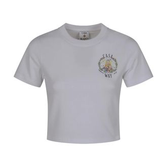 Casablanca Femme, Tops, Blanc, Taille: 38 FR Casa Way Baby Tee