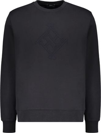 Herno Homme, Sweatshirts et sweats à capuche, Bleu, Taille: 5XL SweaT-shirt en coton à encolure ras du cou côtelée