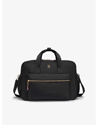 Tommy Hilfiger Sac &agrave; changer en tissu avec plaque &agrave; monogramme TH - Noir