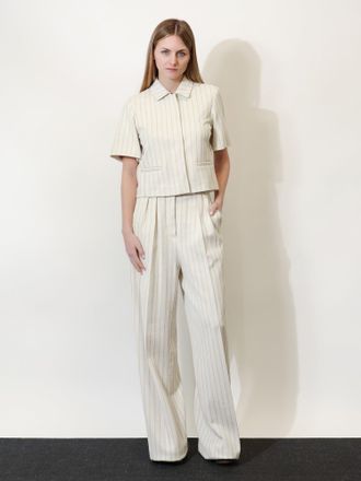 Max Mara Womens Cotton Trousers White