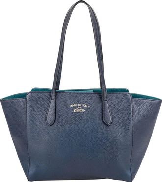 Gucci Crossbody Bags - Gucci Blue Leather Swing Handbag - Gr. unisize - in Blau - f&uuml;r Damen