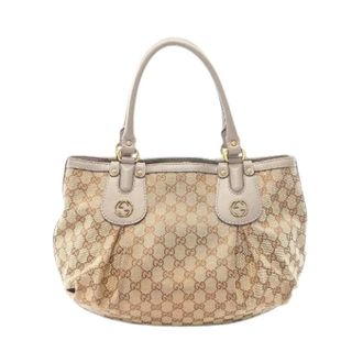 Gucci Sac cabas Pre-owned en toile GG &eacute;carlate - Femme - Pre-owned - Beige - Taille: ONE Size