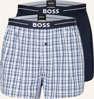 HUGO BOSS 2er-Pack Web-Boxershorts blau