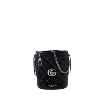 Gucci Sac seau matelass&eacute; &agrave; paillettes Pre-owned - Femme - Pre-owned - Noir - Taille: ONE Size