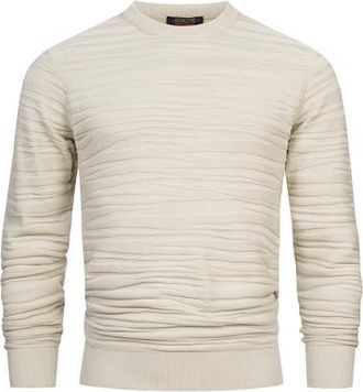 Indicode INCapowlax Pull tricoté pour homme avec motif rayé en 100 % coton | Pull dhiver pour homme, Mélange écru, L