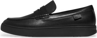 FitFlop Rally Herren Penny Loafers, Leder, Schwarz, Gr&ouml;&szlig;e 42, Schwarz, 43 EU