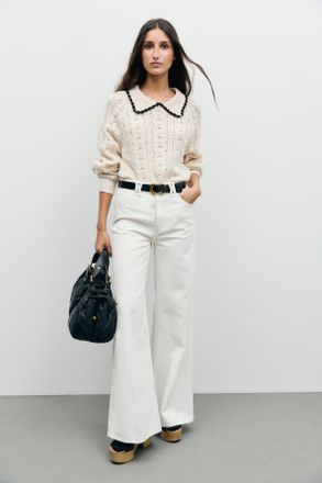 Gerard Darel Jean brut droit et large &agrave; pli - BIANCA - Blanc